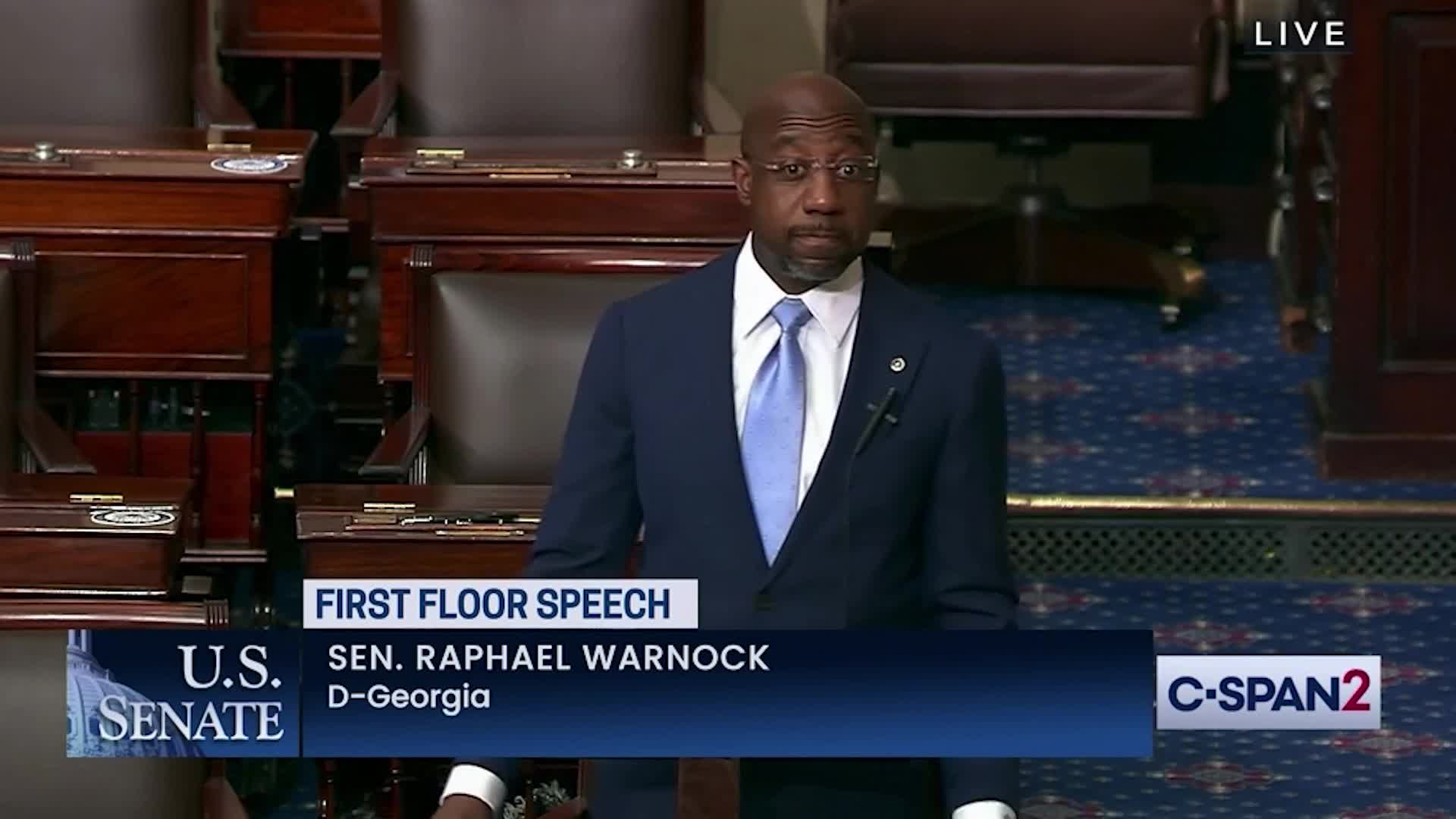 Warnock, in first floor speech, champions federal voting laws to blunt ...